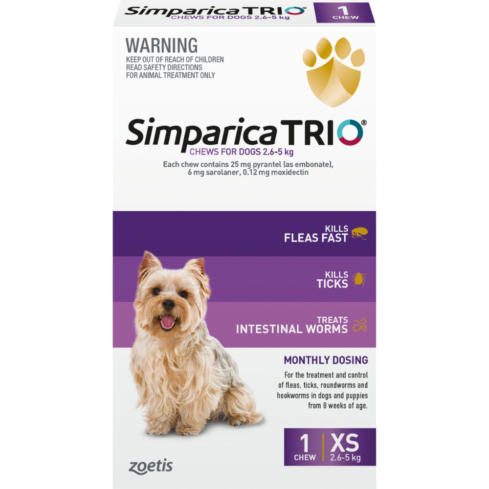 Simparica Trio Chewable Tablet for Dogs - FleaTickWorm.com