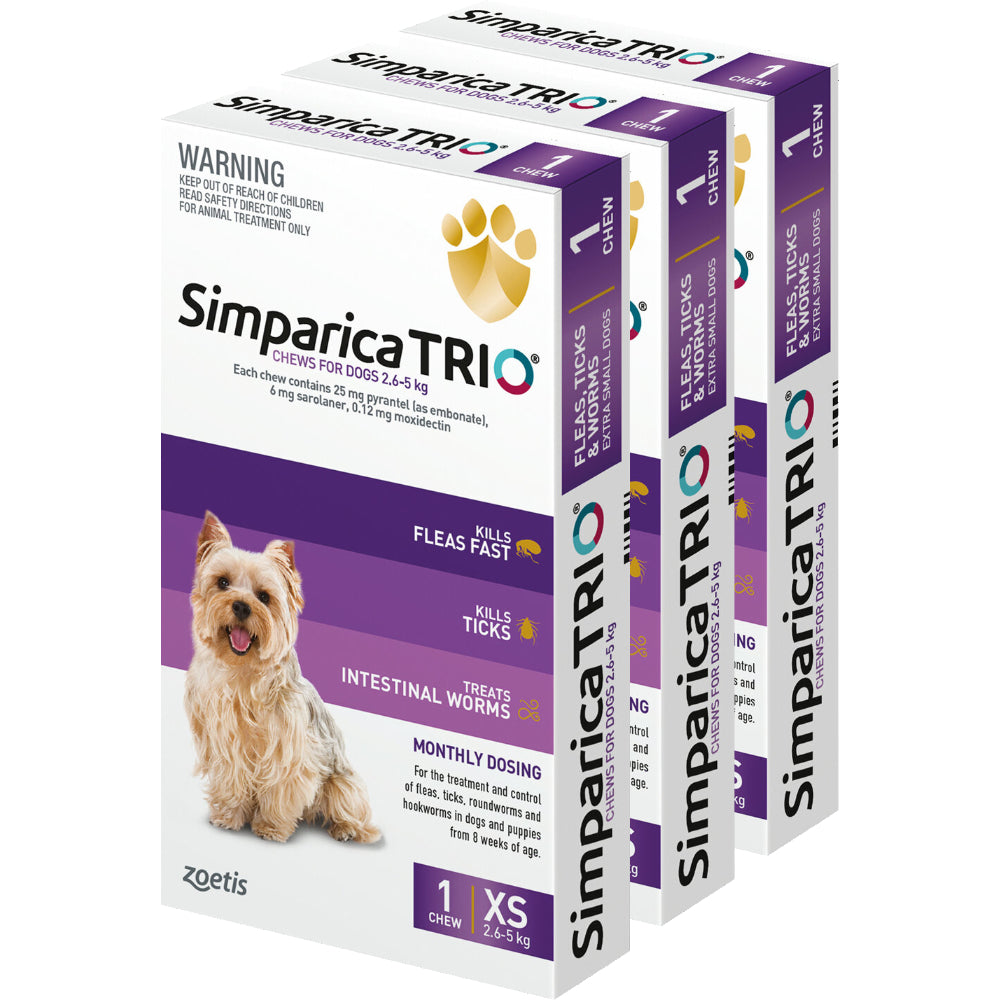 Simparica Trio for Dogs | No Rx Flea, Tick & Worm Treatment ...