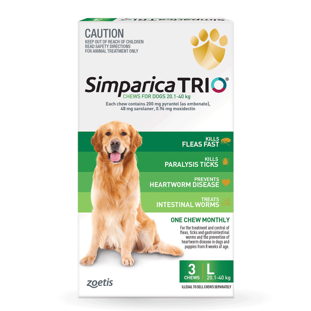 Simparica Trio for Dogs | No Rx Flea, Tick & Worm Treatment ...