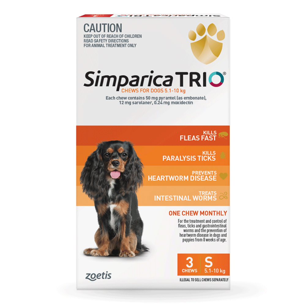 Simparica Trio for Dogs | No Rx Flea, Tick & Worm Treatment ...