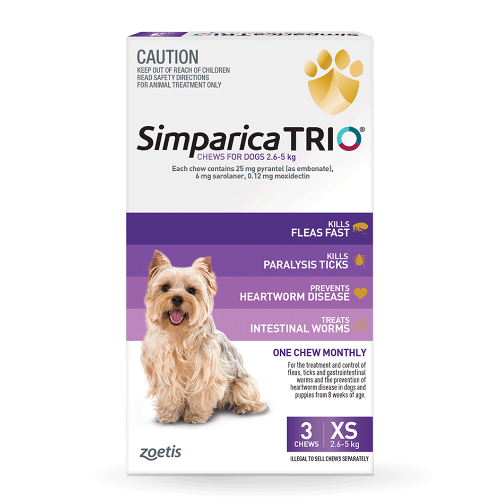 Simparica Trio for Dogs | No Rx Flea, Tick & Worm Treatment ...