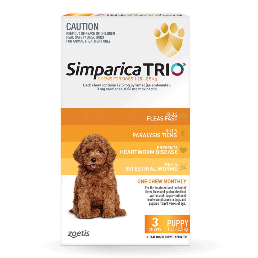 Simparica Trio for Dogs | No Rx Flea, Tick & Worm Treatment ...